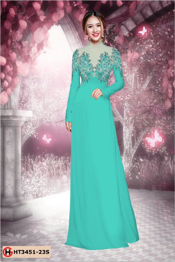 Vải áo dài hoa 3d HT3451 - 1001 Mẫu Vải Áo Dài Đẹp Đang Được Ưa Chuộng Nhất